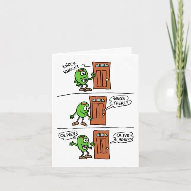 Knock Knock Olive You Father's Day Card | Zazzle