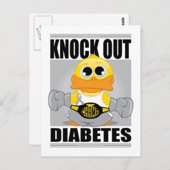 Knock Out Diabetes Postcard | Zazzle