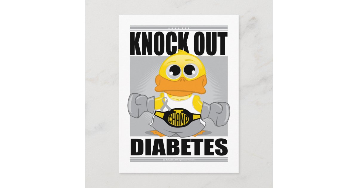 Knock Out Diabetes Postcard | Zazzle