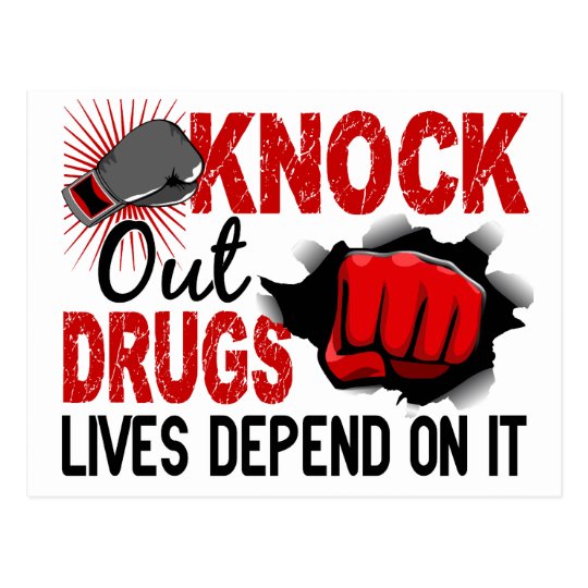 Knock Out Drugs 2 Male Fist Postcard | Zazzle.com