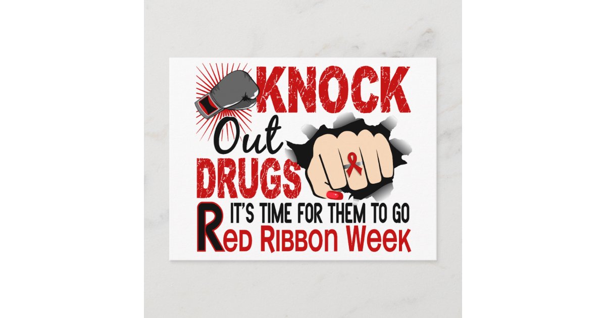 Knock Out Drugs Female Fist Postcard | Zazzle