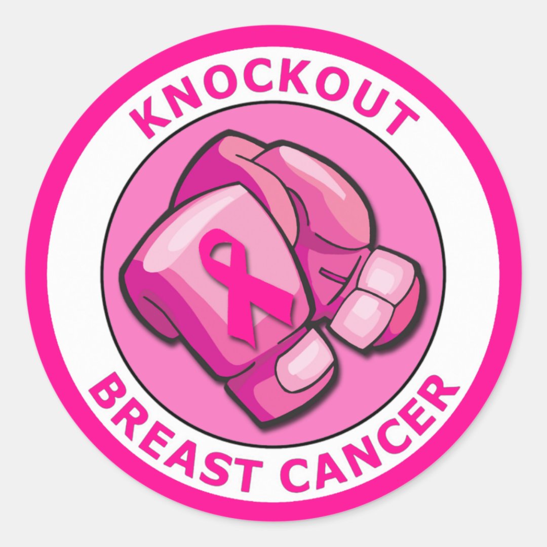 KNOCKOUT BREAST CANCER CLASSIC ROUND STICKER | Zazzle