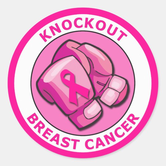KNOCKOUT BREAST CANCER CLASSIC ROUND STICKER | Zazzle.com