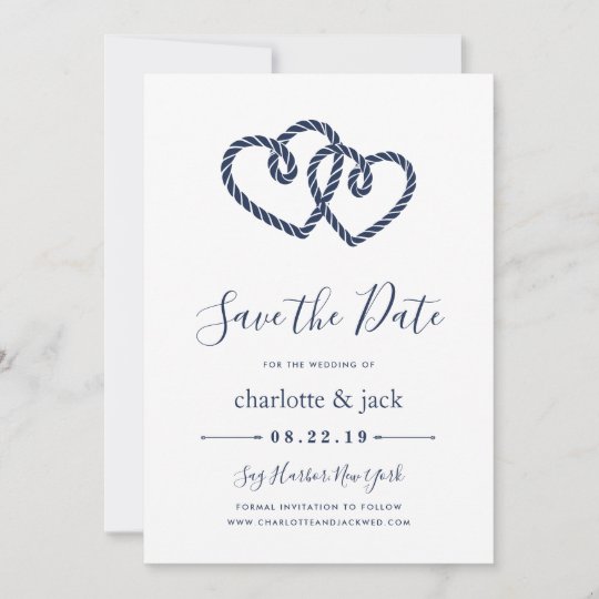 Knotted Hearts Save the Date Card | Zazzle.com