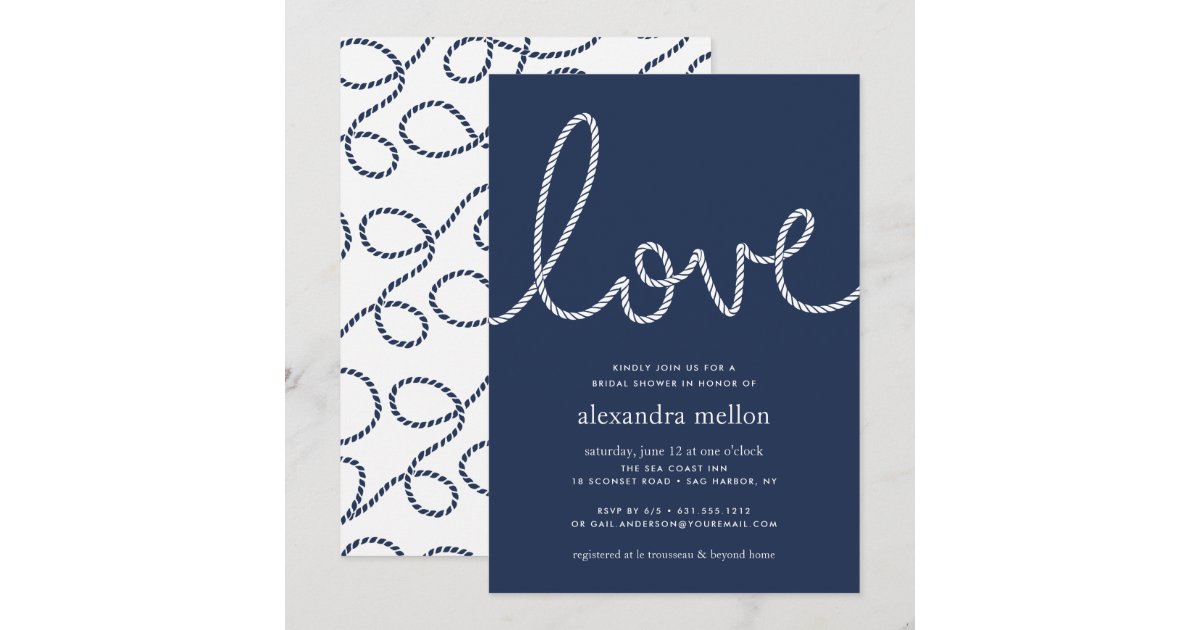 Knotted Love Bridal Shower Invitation | Zazzle