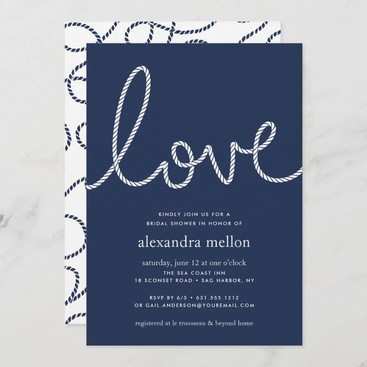 Knotted Love Bridal Shower Invitation | Zazzle