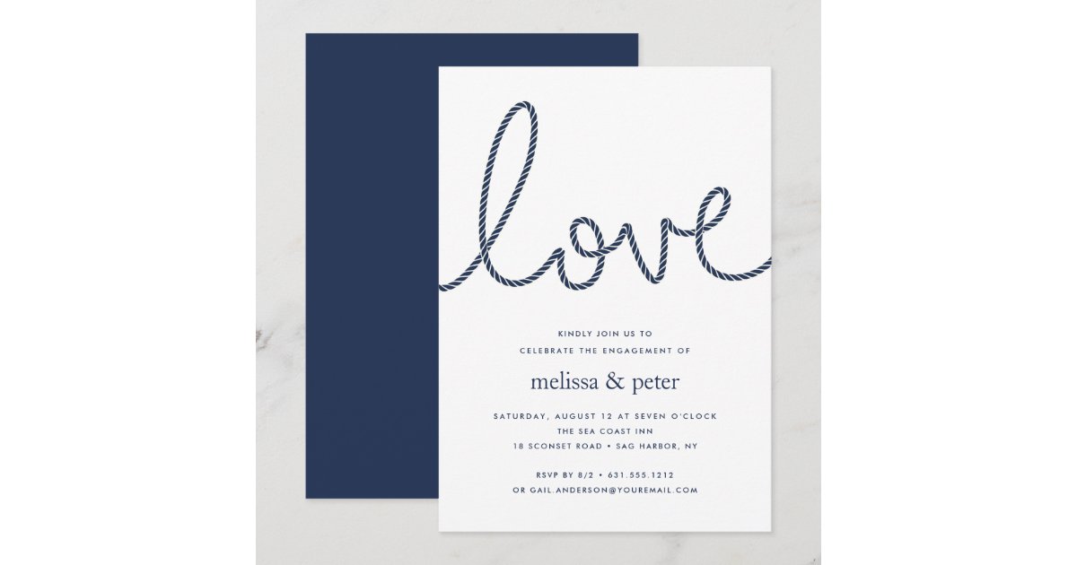 Knotted Love Engagement Party Invitation | Zazzle