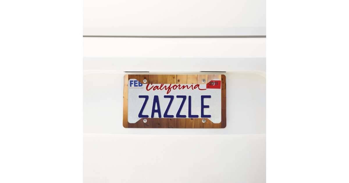 Knotty Pine Wood Look License Plate Frame | Zazzle
