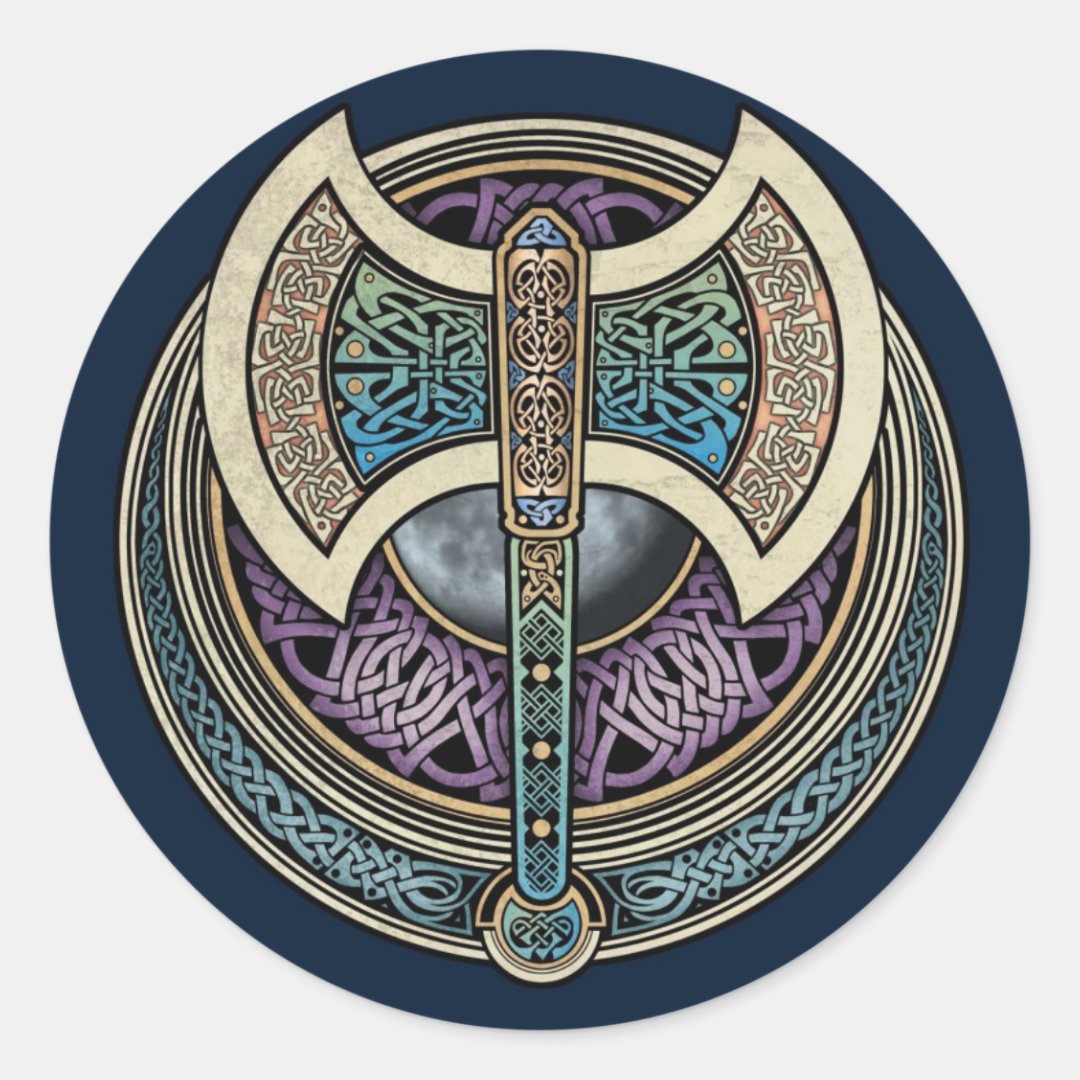 Knotwork Labrys Stickers | Zazzle