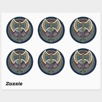 Knotwork Labrys Stickers | Zazzle