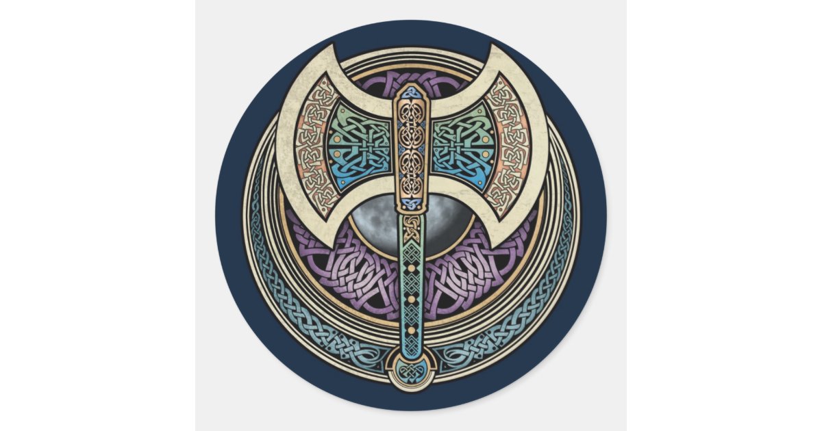 Knotwork Labrys Stickers | Zazzle