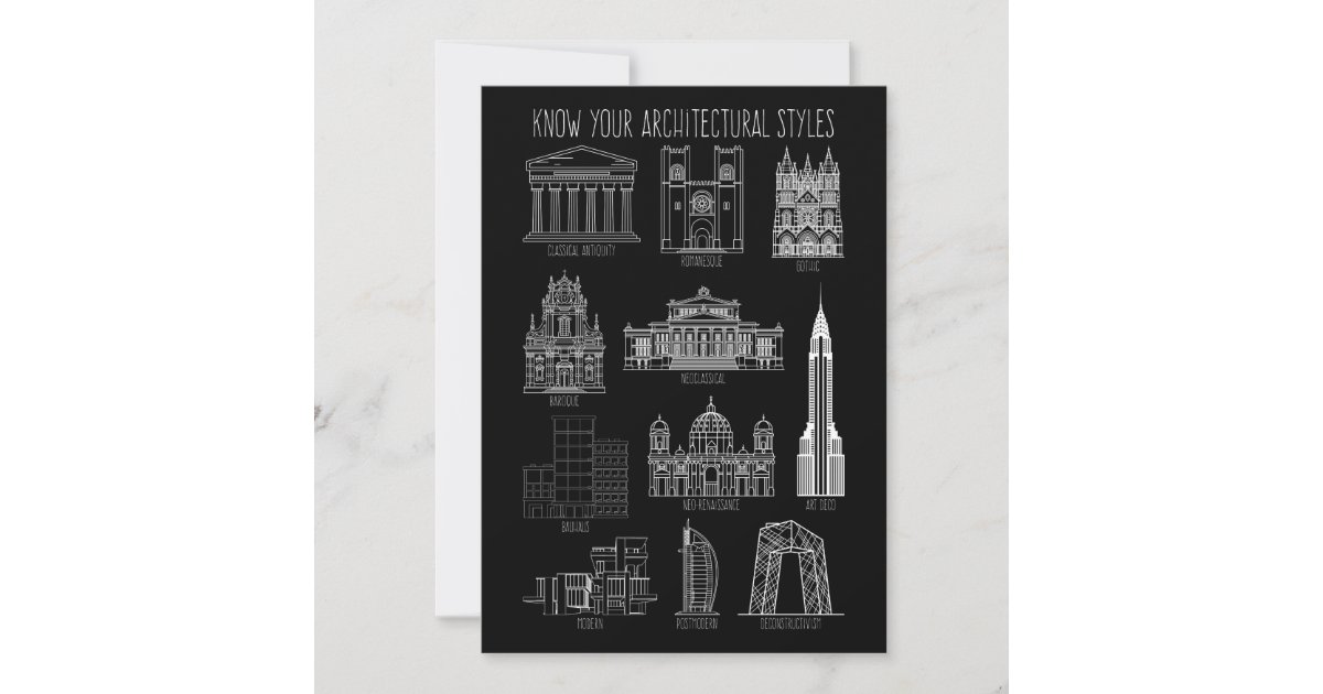 Know Your Architectural Styles Buildings Invitation | Zazzle