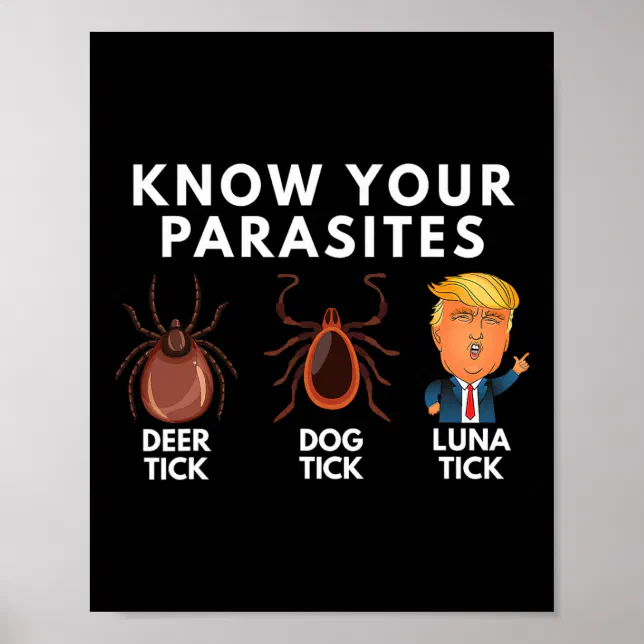 Know Your Parasites Deer Tick Dog Tick Luna Tick A Poster | Zazzle