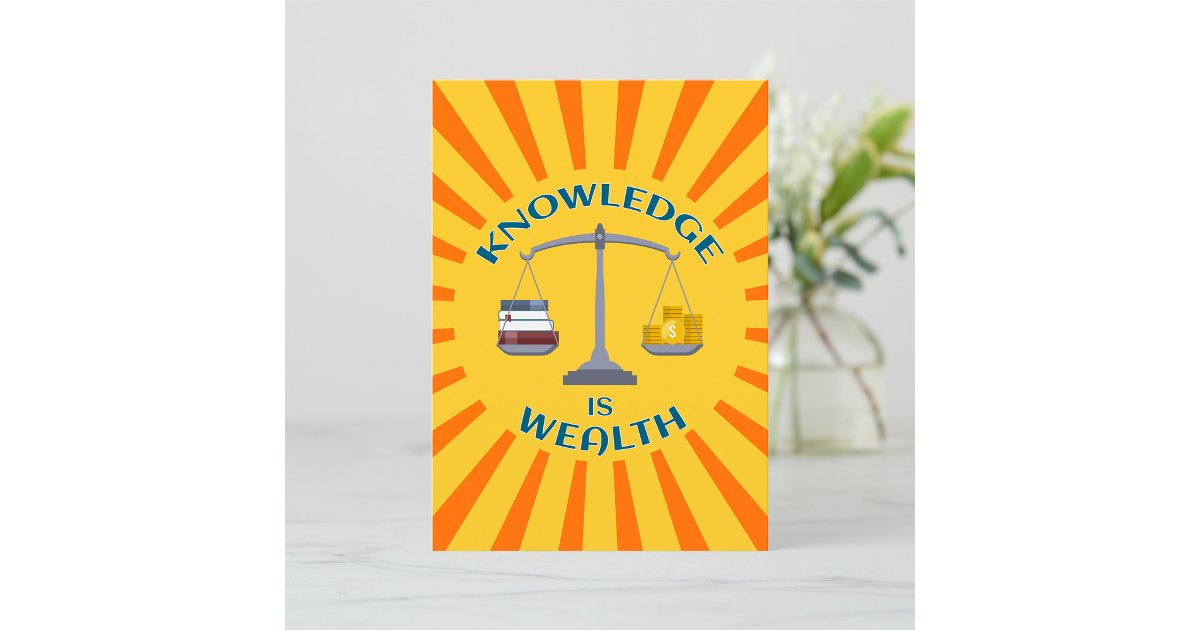 Knowledge Is Wealth Intelligence Saying Invitation | Zazzle