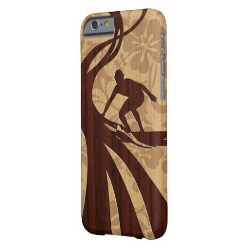 Koa Wood Surfer Surfboard iPhone 6 case | Zazzle