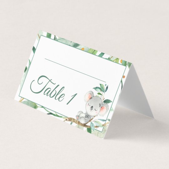 Koala Bear Baby Shower Birthday Table Number | Zazzle.com