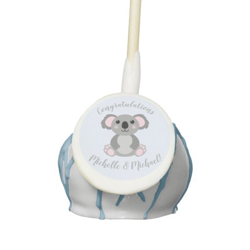 Koala Bear Baby Shower Blue Boy Cake Pops | Zazzle