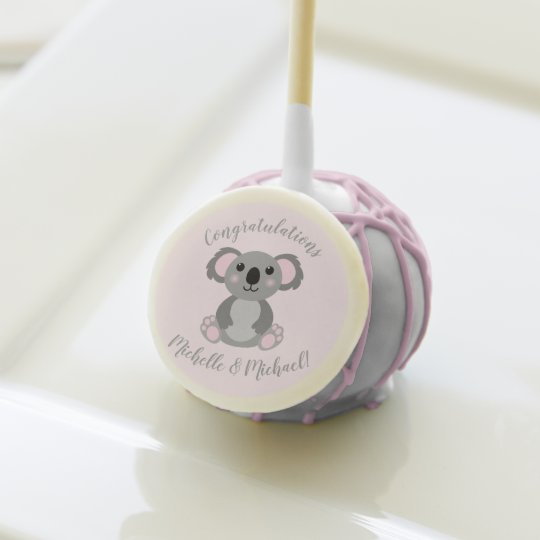 Koala Bear Baby Shower Pink Girl Cake Pops | Zazzle.com