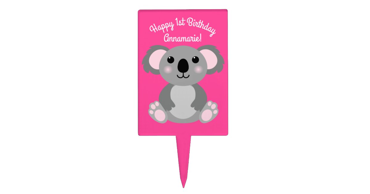 Koala Bear Cute Kid Birthday Party Cake Topper | Zazzle