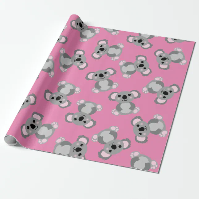 Koala Bear Cute Kid Birthday Party Wrapping Paper | Zazzle