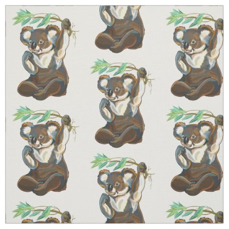 Cute Koala Photo Print Fabric | Zazzle