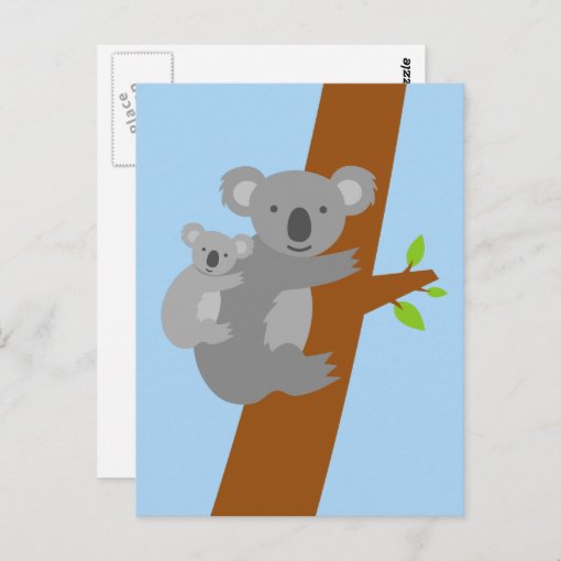 Koala bear illustration postcards | Zazzle