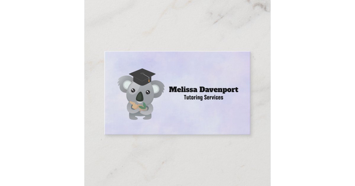 Koala Bear in Graduation Cap Tutor Calling Card | Zazzle