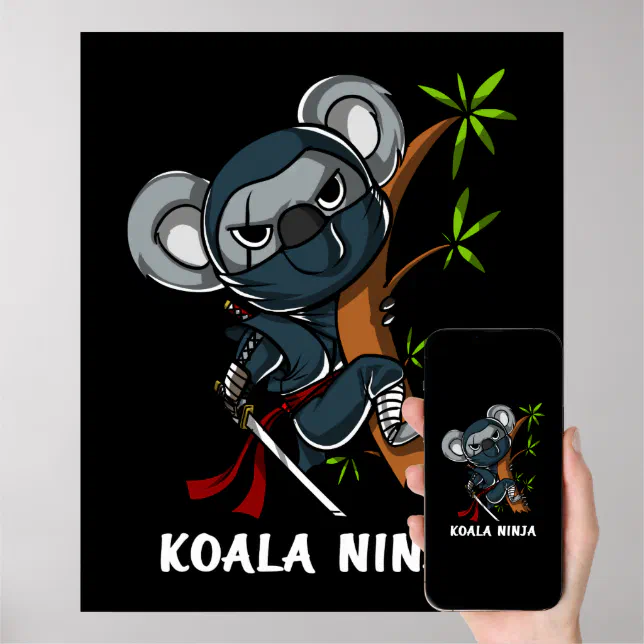 Koala Bear Ninja Samurai Martial Arts Animal Poster | Zazzle