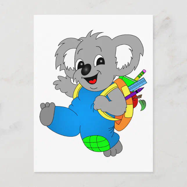 Koala Bear with backpack Postcard | Zazzle