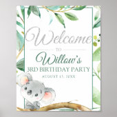 Koala Custom Birthday Party Welcome Poster | Zazzle
