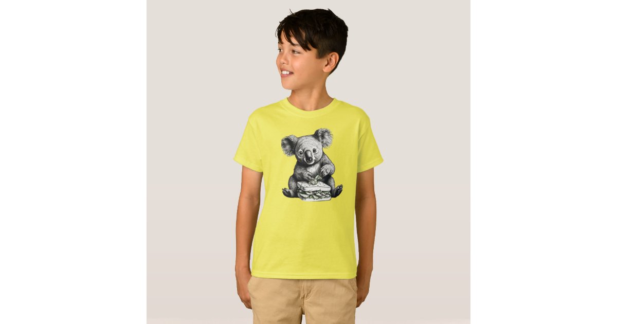 Koala eating a sandwich Cute Bear T-Shirt | Zazzle