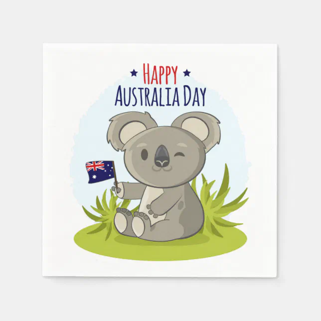 Koala Happy Australia Day | Holidays Napkins | Zazzle