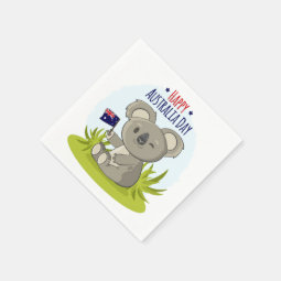 Koala Happy Australia Day | Holidays Napkins | Zazzle