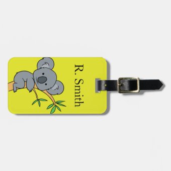 Koala Monogram Luggage Tag | Zazzle