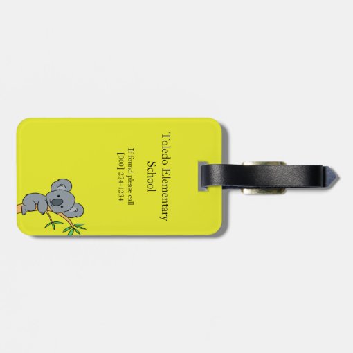 Koala Monogram Luggage Tag | Zazzle
