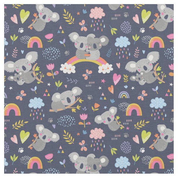 Cute Koala Bear Pattern Fabric | Zazzle