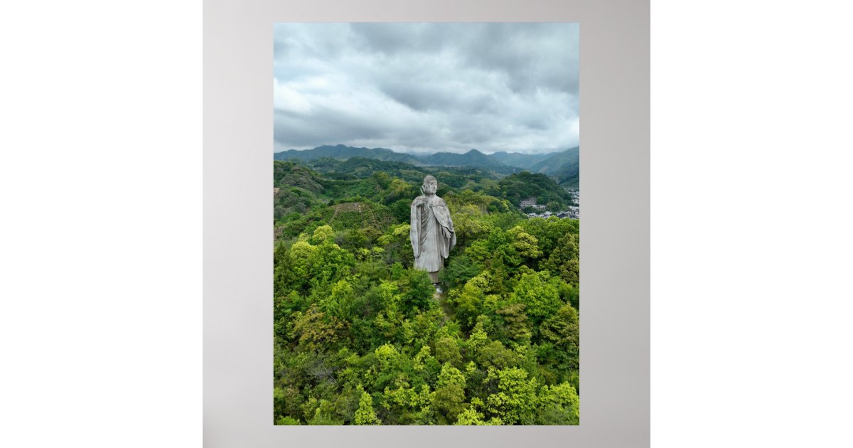 Kobo Daishi Statue at Ishiteji Temple - 石手寺の弘法大師像 Poster | Zazzle