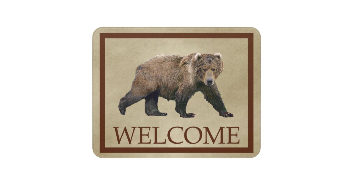 Kodiak Bear - Welcome Door Sign | Zazzle
