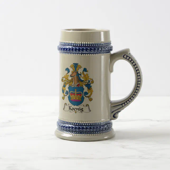 Koenig Family Crest Beer Stein | Zazzle