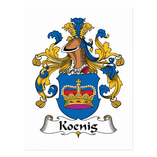 Koenig Family Crest Postcard | Zazzle.com