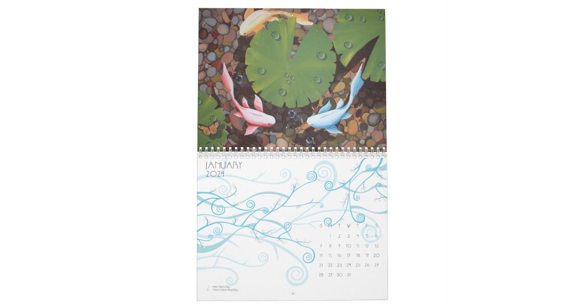 koi calander calendar | Zazzle