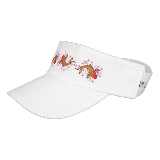 Koi fish and flower visor | Zazzle