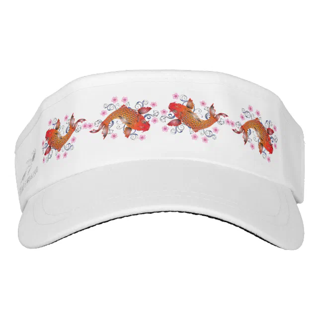Koi fish and flower visor | Zazzle