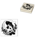 Koi fish and waves rubber stamp | Zazzle
