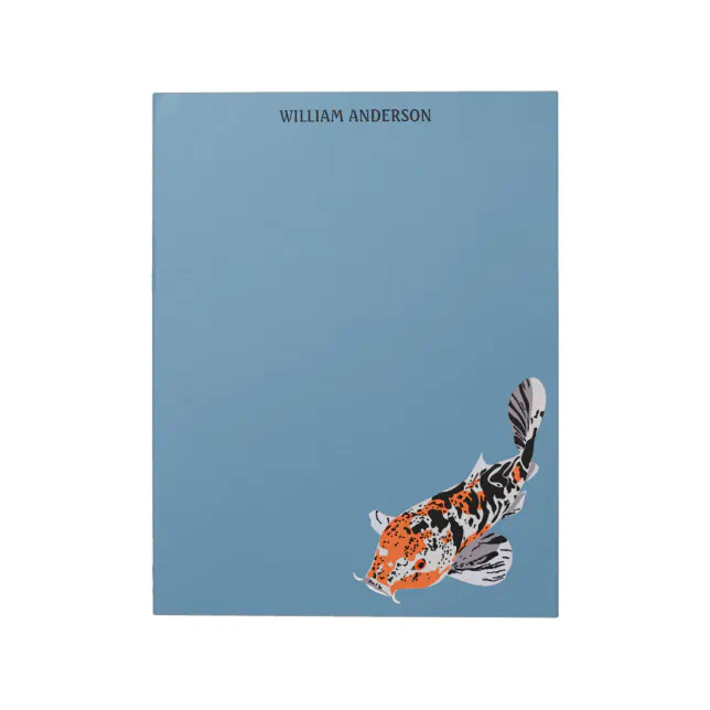 Koi Fish Illustration Stationery, Writing Paper Notepad | Zazzle