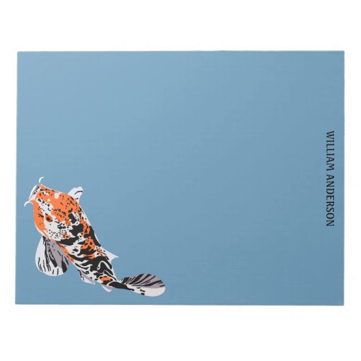 Koi Fish Illustration Stationery, Writing Paper Notepad | Zazzle