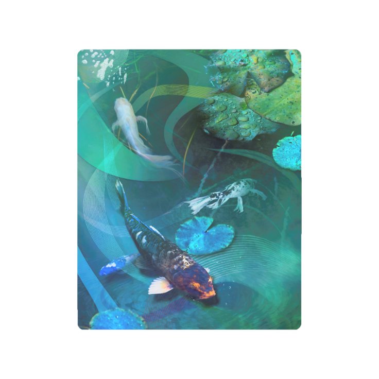 Koi Fish JOY OF KOI Metal Print | Zazzle