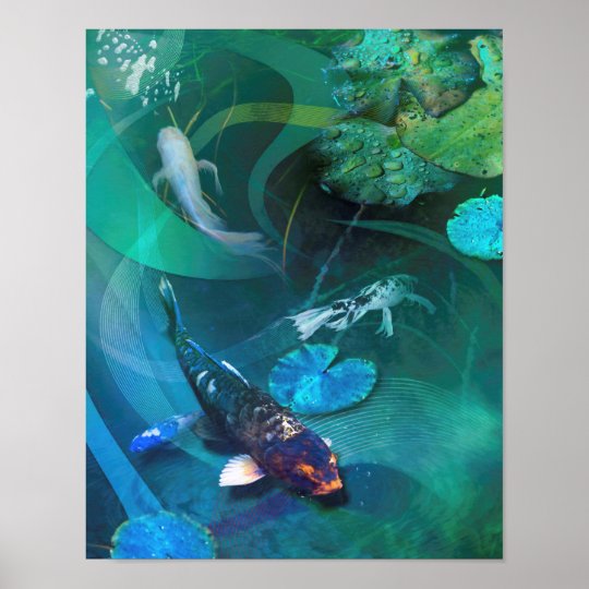 Koi Fish JOY OF KOI Poster | Zazzle.com