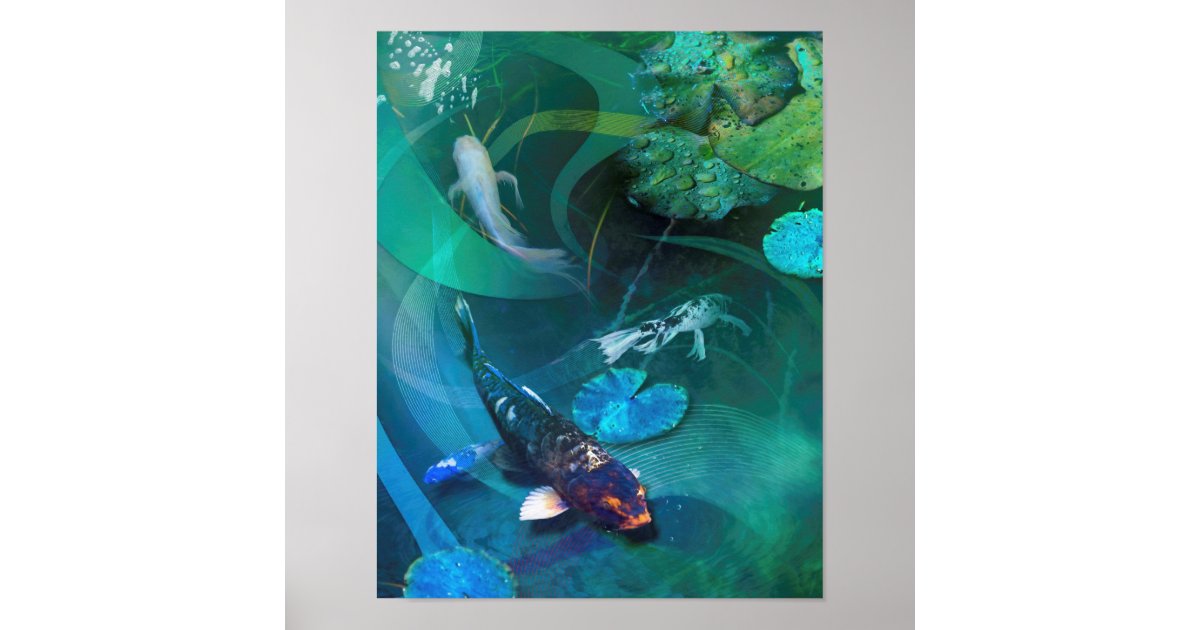 Koi Fish JOY OF KOI Poster | Zazzle