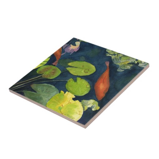 Koi FIsh pond Ceramic Tile | Zazzle